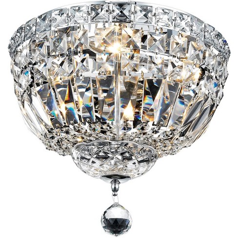 Elegant Lighting Tranquil 4 Light Chrome Flush Mount Clear Royal Cut ...