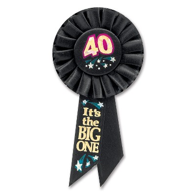 Beistle 3 1/4" X 6 1/2" 40 Its The Big One Rosette Black 3/pack Rs169 ...