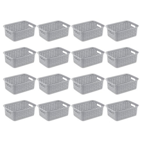 Sterilite 11 Inch Small Weave Open Bin Wicker Storage Basket Home ...