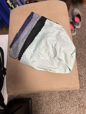 Hanes Women's 4pk Lace Hi-cut Underwear - Black/blue/gray Xxl : Target