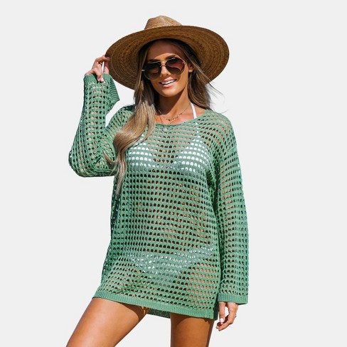 Women's Crochet Knit Swim Cover-up -cupshe : Target