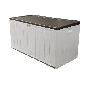 Premium Pro Edition 110 Gallon Lockable Resin Deck Box for Patio Lawn ...