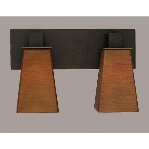 Toltec Lighting Apollo 2 - Light Vanity In Dark Granite With 5" Square ...