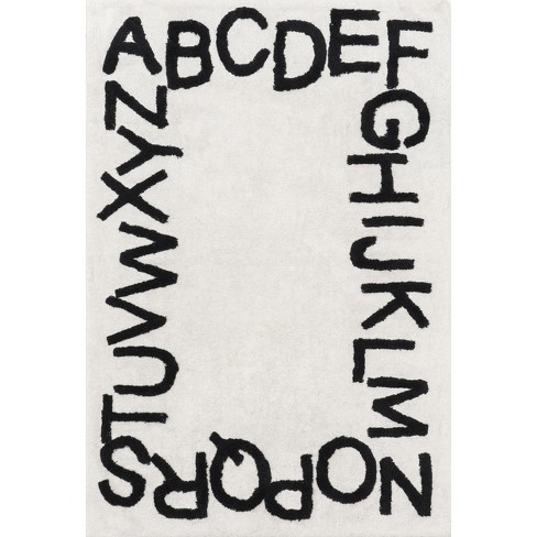 Nuloom Kids Washable Alphabet Rug 3' X 5' In Ivory : Target