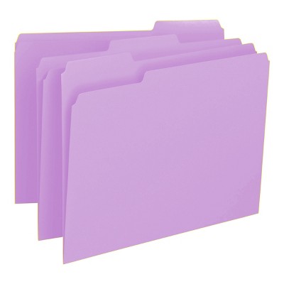 Business Source Color File Folder 1/3 Cut 100/bx Purple 44106 : Target