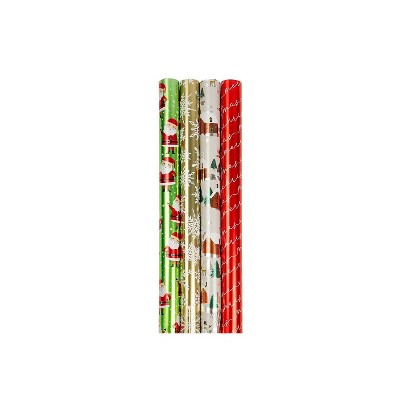 Jam Paper & Envelope 5ct Premium Kraft Christmas Gift Wrap Rolls : Target