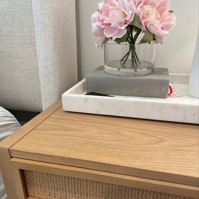 Wood & Cane Transitional Writing Desk Natural - Hearth & Hand™ With ...