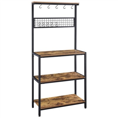 Costway Kitchen Bakers Rack 60'' Microwave Stand With Power Outlet Open ...