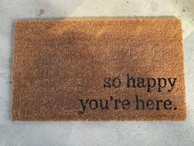 1'6"x2'6" So Happy You're Here Doormat Natural - Threshold™ : Target