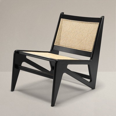Klarel Chandigarh Kangaroo Cane Accent Chair, Black : Target