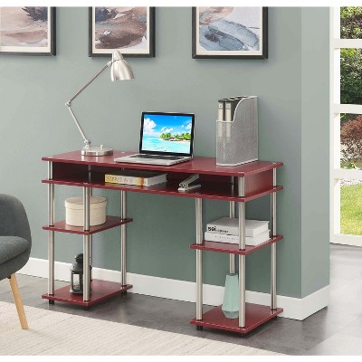 HomeStock 57 in.H Brown Color Engineered Wood Computer Desks with Hutch ...