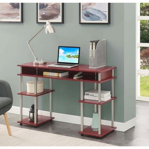 HomeStock 57 in.H Brown Color Engineered Wood Computer Desks with Hutch ...