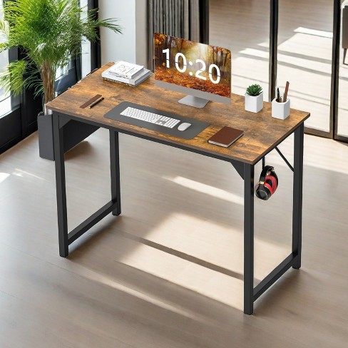 Glasflength Desks Computer Desk With Storage Bag And Headphone Hook ...