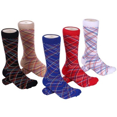 Men's Groovy Designer Dress Socks 5 Pack - Criss Cross Streak, Size: 9 ...