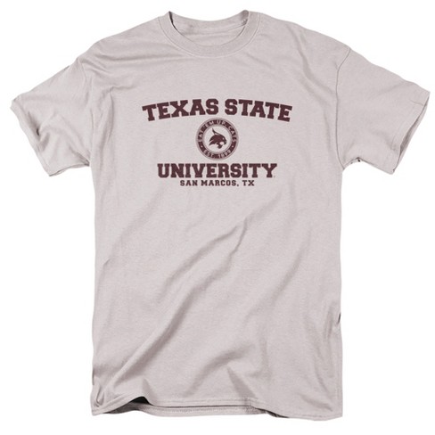 Texas State University Official Circle Logo Adult T-shirt, Silver ...
