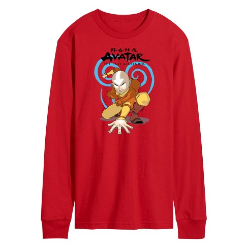 Men's Avatar: The Last Airbender Aang Swirl Long Sleeve Graphic T-shirt ...