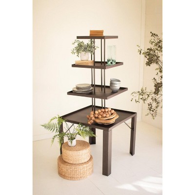 Metal Retail Display Rack with 4 Square Shelves – 69" Tall Tiered ...