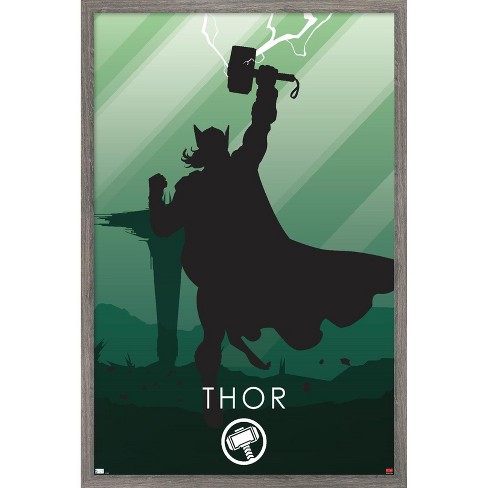 Trends International Marvel Heroic Silhouette - Thor Framed Wall Poster ...