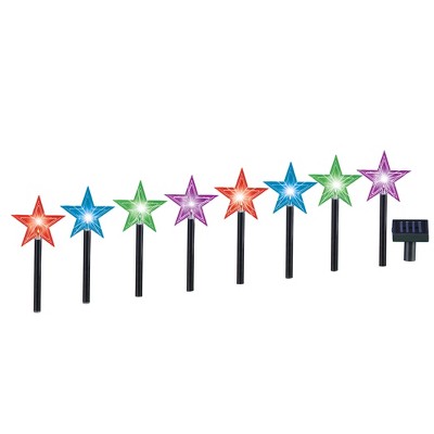 Collections Etc Solar Powered Color-changing Star Path Lights - Set Of ...