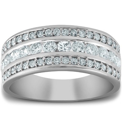 Pompeii3 3/4ct Diamond Double Row Wedding Ring 14k White Gold : Target