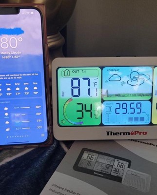 Thermopro Tp280bw 1000ft Home Weather Stations Wireless Indoor Outdoor ...