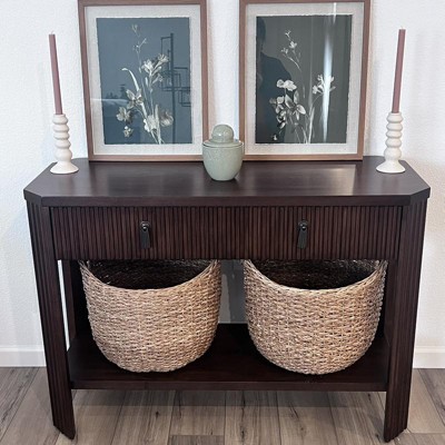 46" Laguna Nigel Fluted Wooden Console Table Brown - Threshold ...