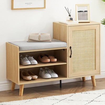 Modern bench with shoe storage store