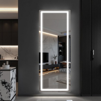 Dovelina Led Rectangle Full Body Mirror Floor Mirror Freestanding ...