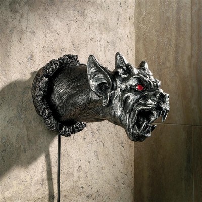 Design Toscano Gothic Gargoyle Cathedral Devil Dog Illuminated Wall ...