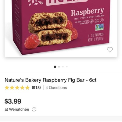Nature's Bakery Raspberry Fig Bar - 6ct : Target