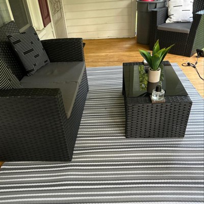 9'x12' Striped Indoor/outdoor Rug Gray - Room Essentials™ : Target