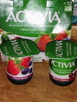 Activia Probiotic Black Cherry & Mixed Berry Yogurt Variety Pack - 12ct ...