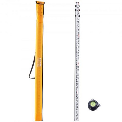Vevor 14-foot Aluminum Grade Rod, 6-section Telescopic, 1/10 Ft Double ...