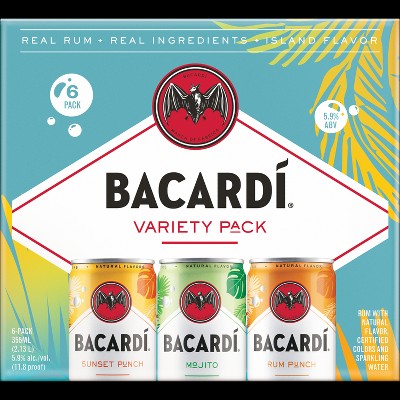 Bacardi Real Rum Cocktail Variety Pack - 6pk/355ml Cans : Target