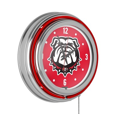 University Of Georgia Smoke Retro Neon Wall Clock : Target