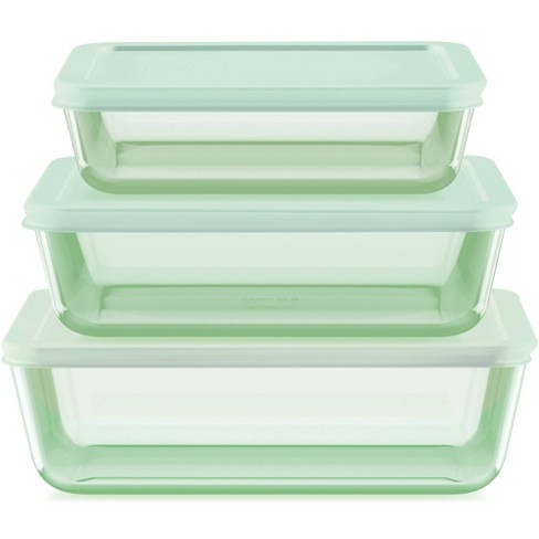 Pyrex Simply Store® Tinted 6pc Lidded Rectangle Storage Set Green ...