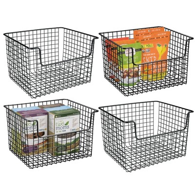Mdesign Metal Open Front Kitchen Food Storage Basket : Target