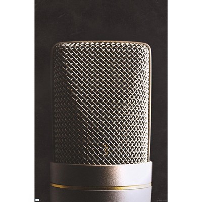 Trends International Tom Quartermaine - Retro Microphone Unframed Wall ...