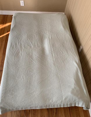 Full/queen Textured Cotton Blanket White : Target