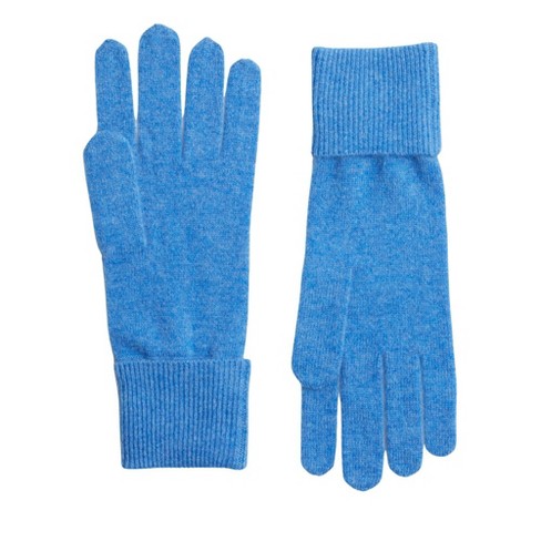 Jennie Liu 100% Cashmere Knitted Gloves (8504, Ocean Heather, One Size ...