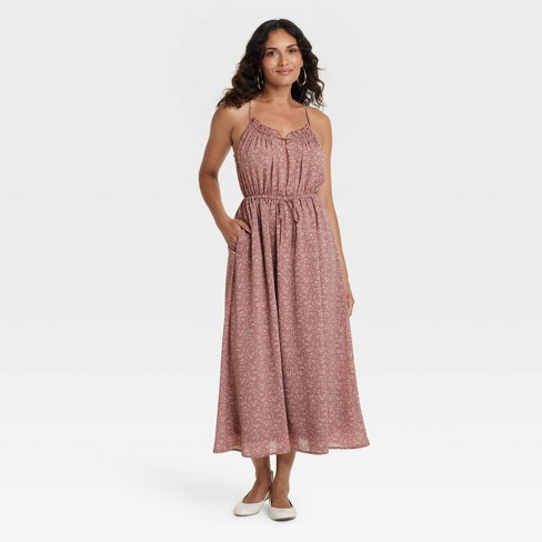 Women's Smocked Midi Sundress - Universal Thread™ Mauve Floral S : Target