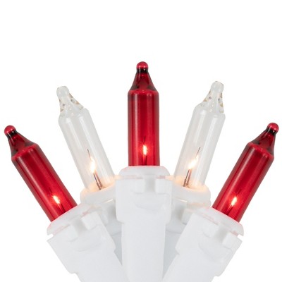 Northlight 50ct Mini String Lights Red/clear - 10' White Wire : Target