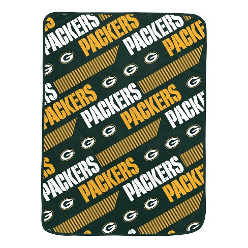 Nfl Green Bay Packers Slanted Half Wordmark Ultra Soft Blanket : Target