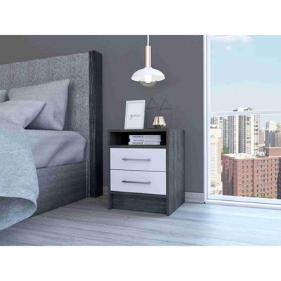 Xiyuyeu 14.7 Inch Wide Nightstand With 2 Drawers,side Table With Large ...