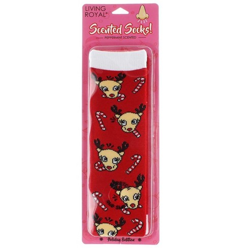 Living Royal Reindeer Peppermint Scented Socks : Target