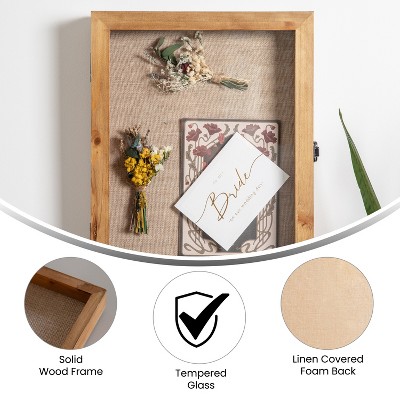 Merrick Lane 11x14 Wooden Display Case With Linen Overlay In Weathered ...