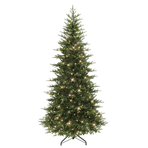 Puleo 7.5' Pre-lit Slim Calgary Fir Artificial Christmas Tree With ...
