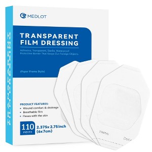 LotFancy Transparent Film Dressing, 2.37" x 2.75", 110PCS, FSA HSA ...