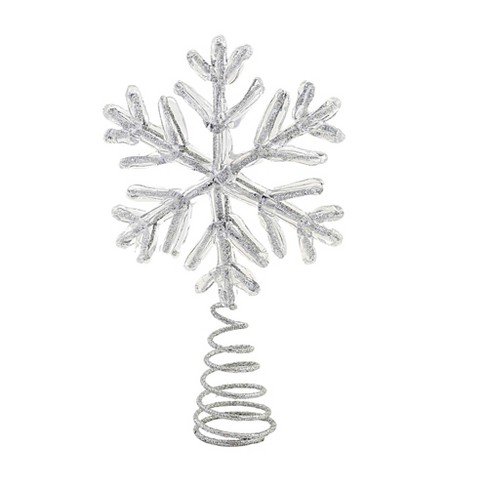 Kurt S. Adler 7.0 Inch Snowflake Small Tree Topper Glittered Christmas ...