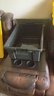 Iris 11.75gal 3pk Heavy Duty Plastic Utility Storage Bin For Garage And ...